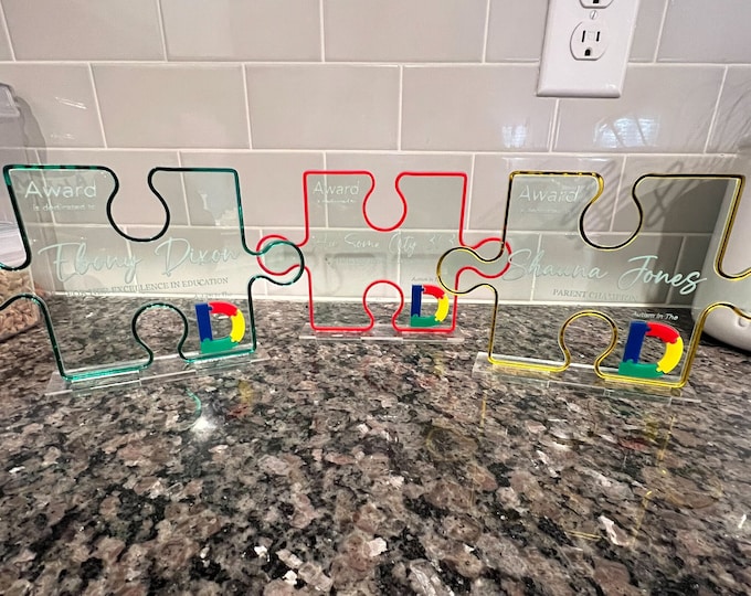 Puzzle Trophy, Stackable Award, Education Trophy, Math Gift, Graduation ...