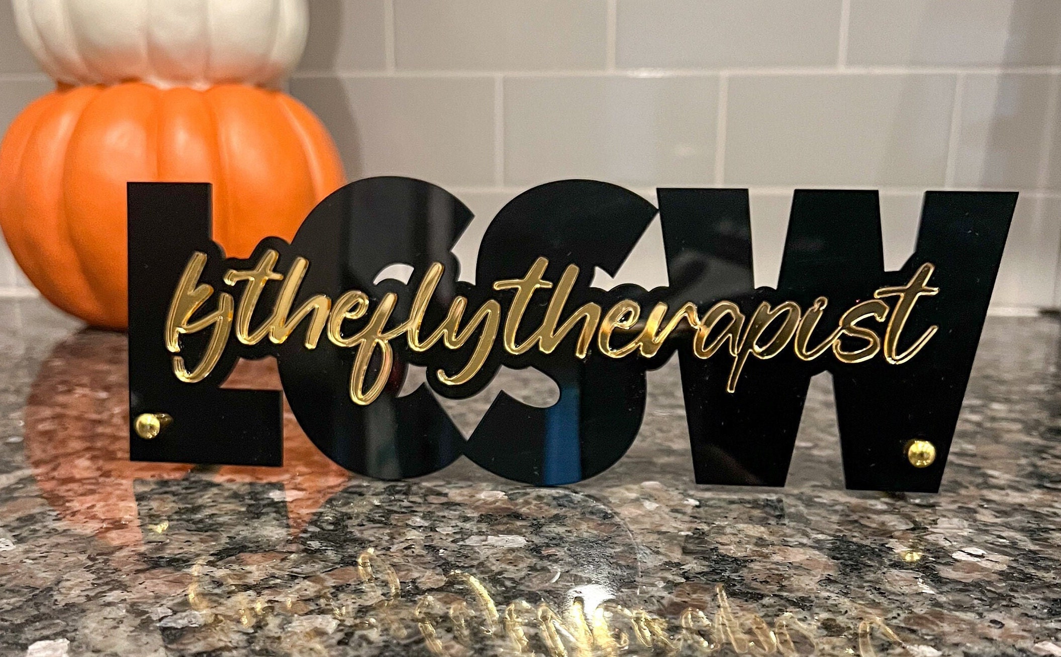 Social Work Professional Letters, Add Your Own Custom Name, Desk Sign ...