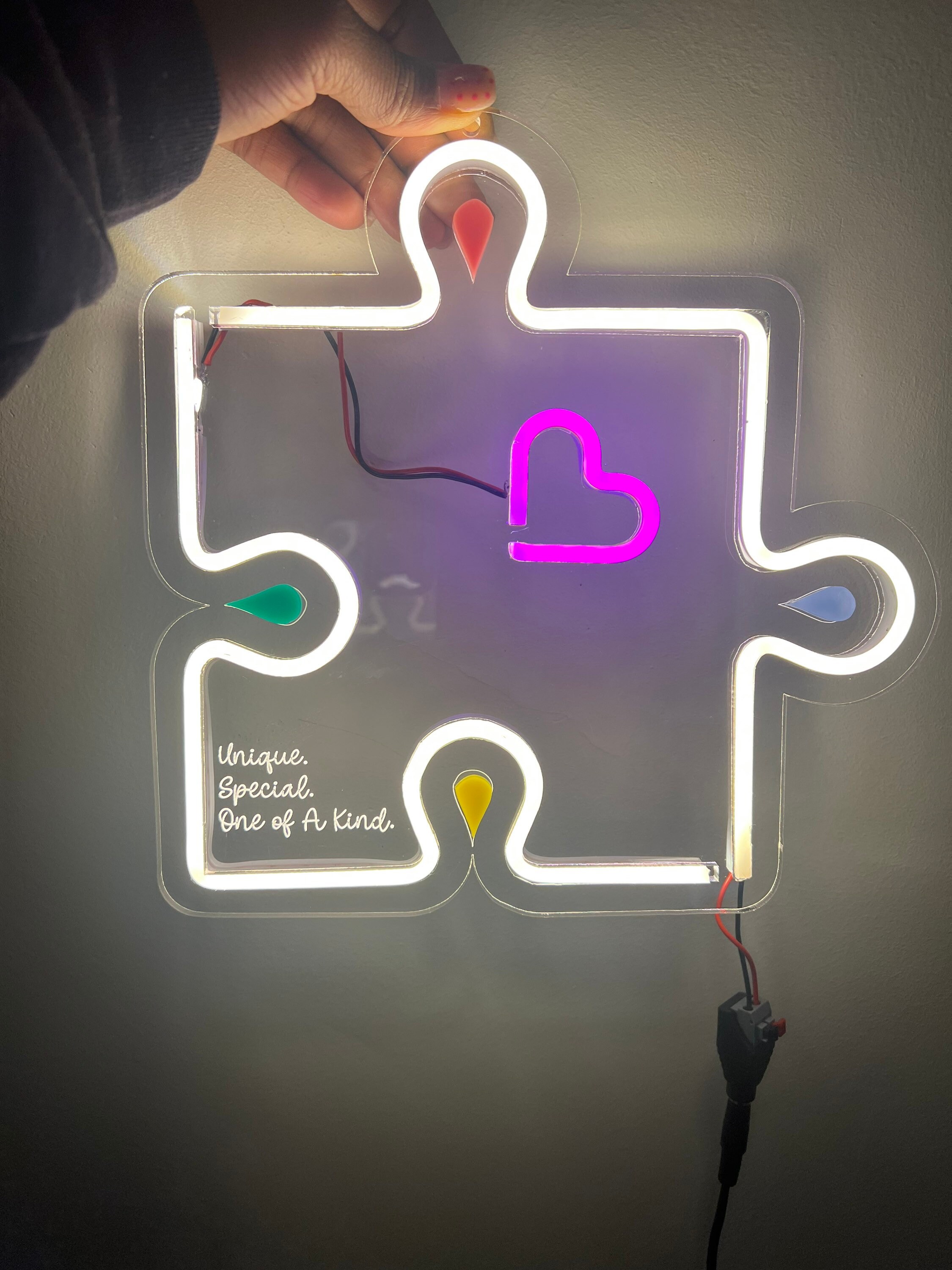 Neon Flex Puzzle Piece W/ Heart-make Your Own Sign-diy LED Sign-digital ...