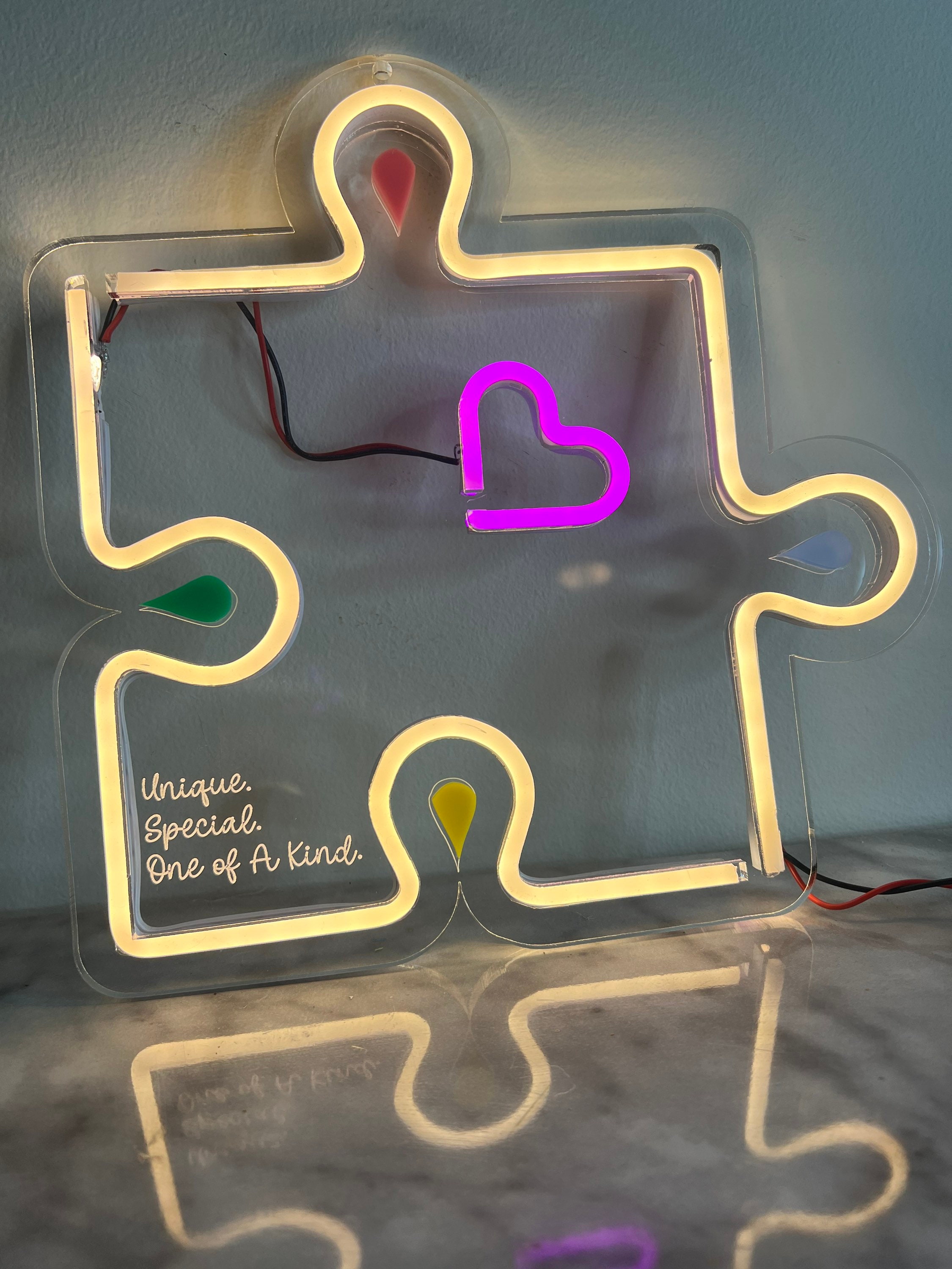 Neon Flex Puzzle Piece W/ Heart-make Your Own Sign-diy LED Sign-digital ...