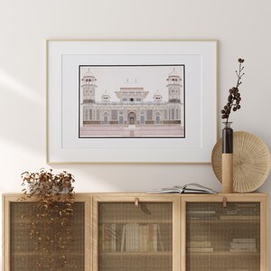 Printable Vintage Amber Fort Drawing, Jaipur Boho Decor, Indian ...