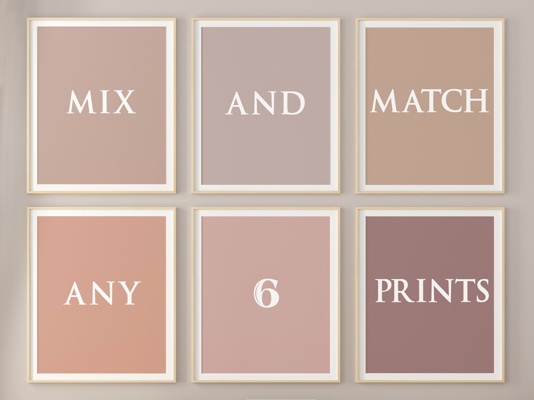 Set of 6 Prints, Mix and Match Print Set, Boho Gallery Wall, Custom ...