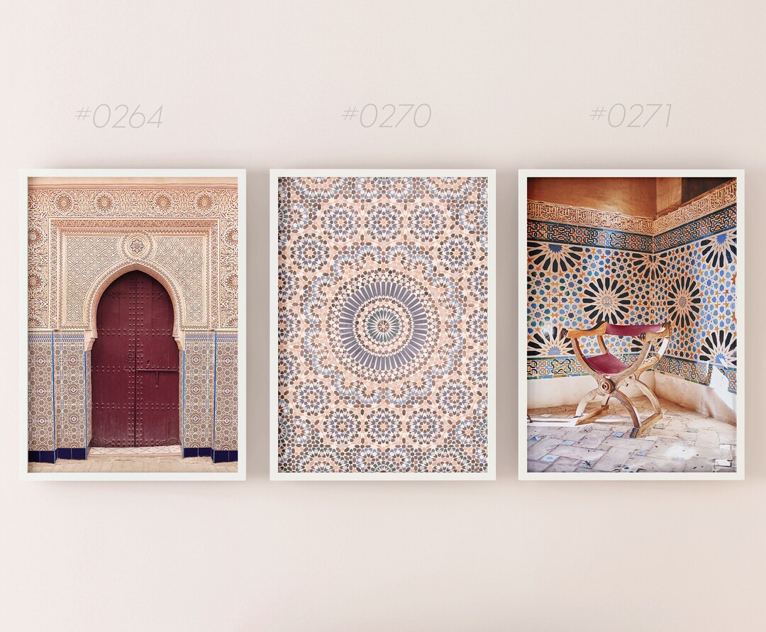 SET OF 3 Moroccan Digital Moroccan Prints, Printable Oriental Wall Art ...