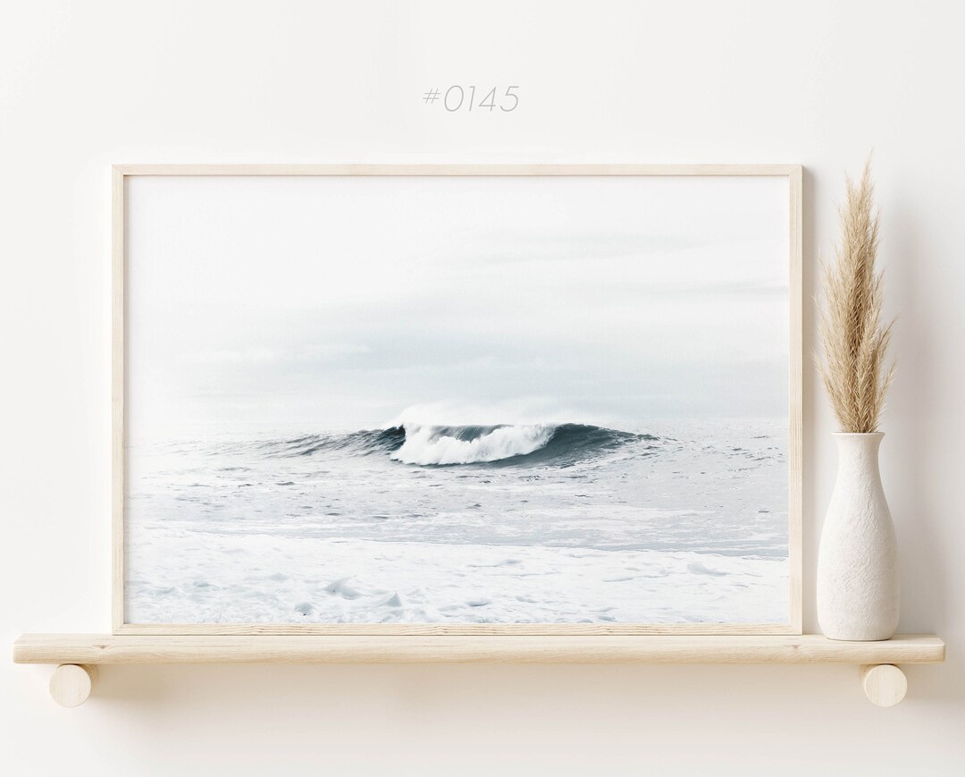 Digital Ocean Wave Print, Neutral Beach Print, Surf Print, Printable ...