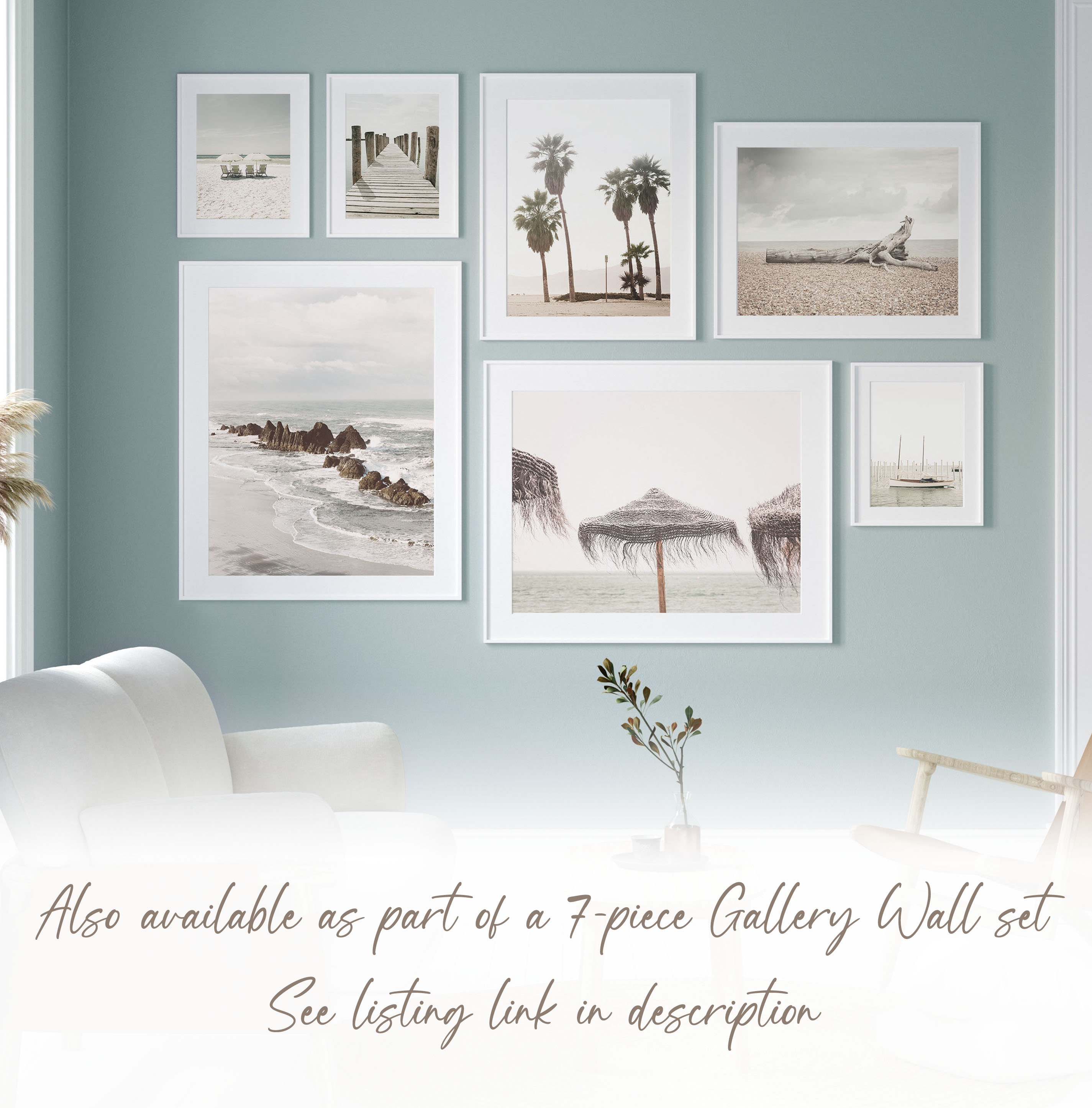 Printable Boho beach wall art Coastal digital print Pastel driftwood ...