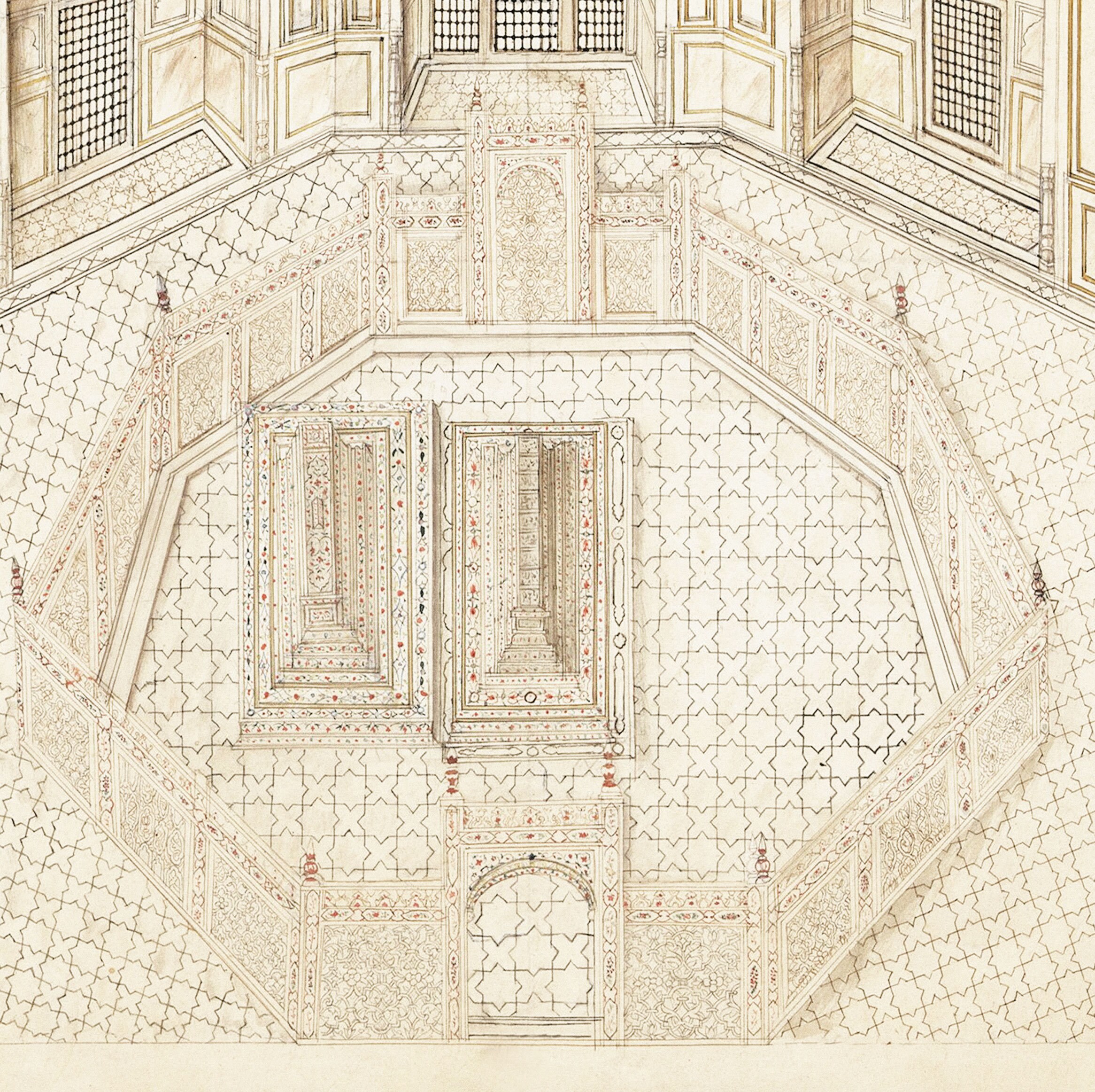 Printable Vintage Taj Mahal Architecture Drawing Indian Boho - Etsy