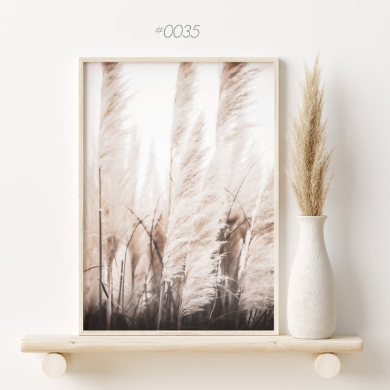 Printable Pampas Grass Photo Neutral Boho Wall Art Coastal | Etsy