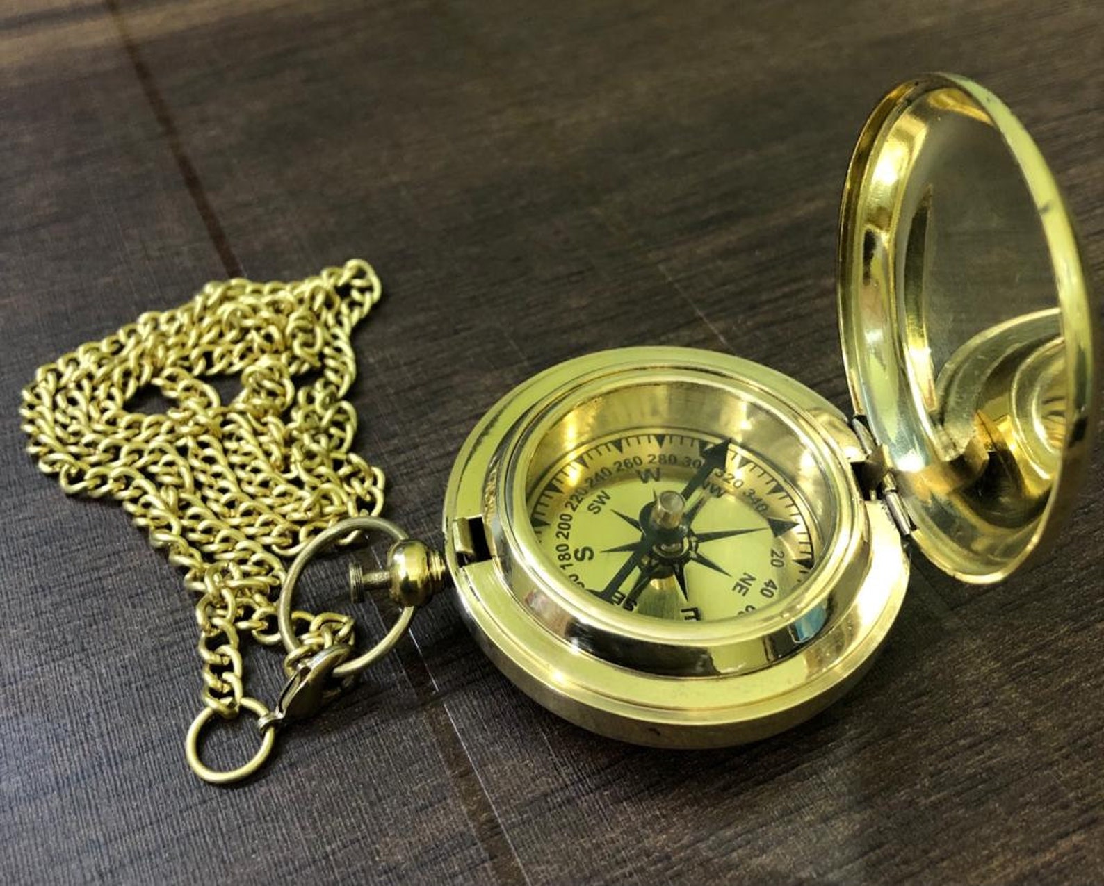 Brass Push Button Compass Pocket Compass Push Button Face - Etsy