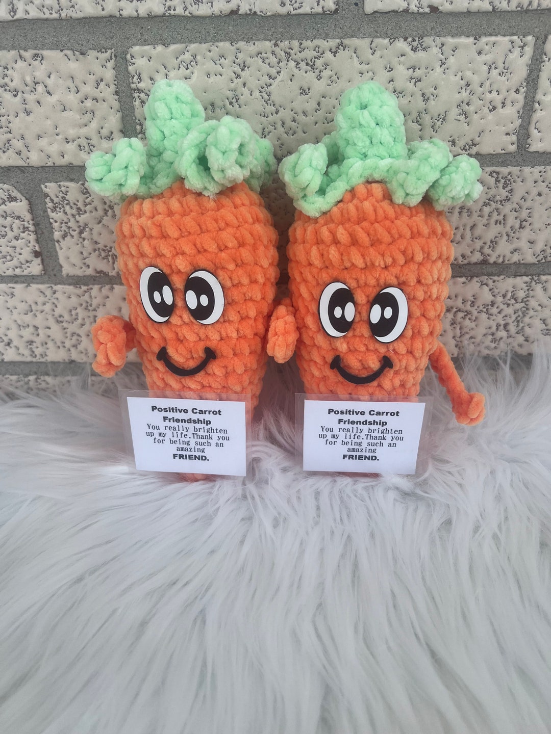 Crochet Positive Friendship Carrots, Desk Accessory, Best Friend, Gift ...