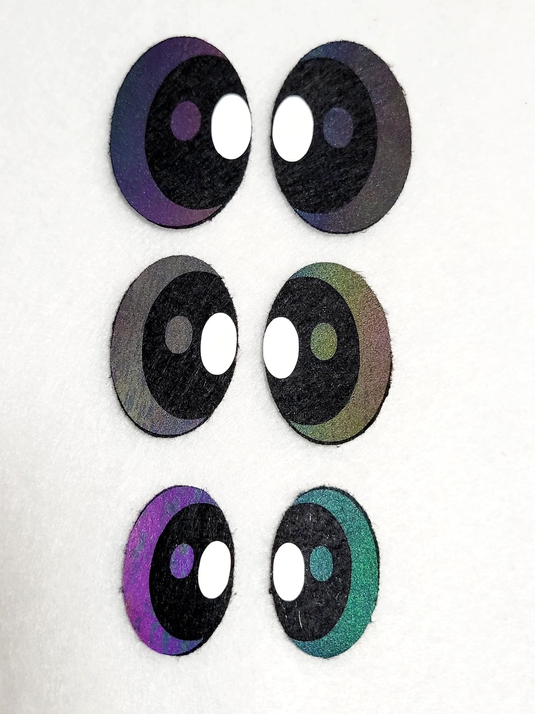 Holographic Felt Oval Eyes - Etsy