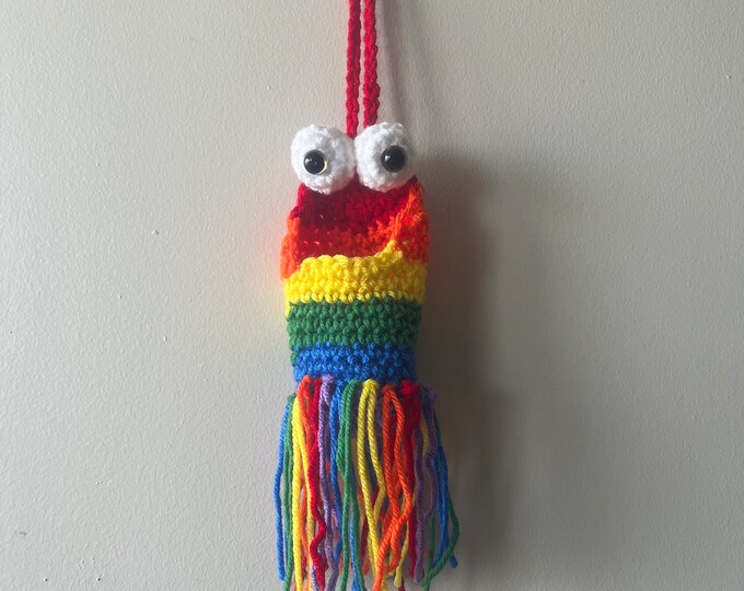 Car Hanging Rainbow Yip Yips,mirror Hanging, Crochet Car Decor, Rare ...