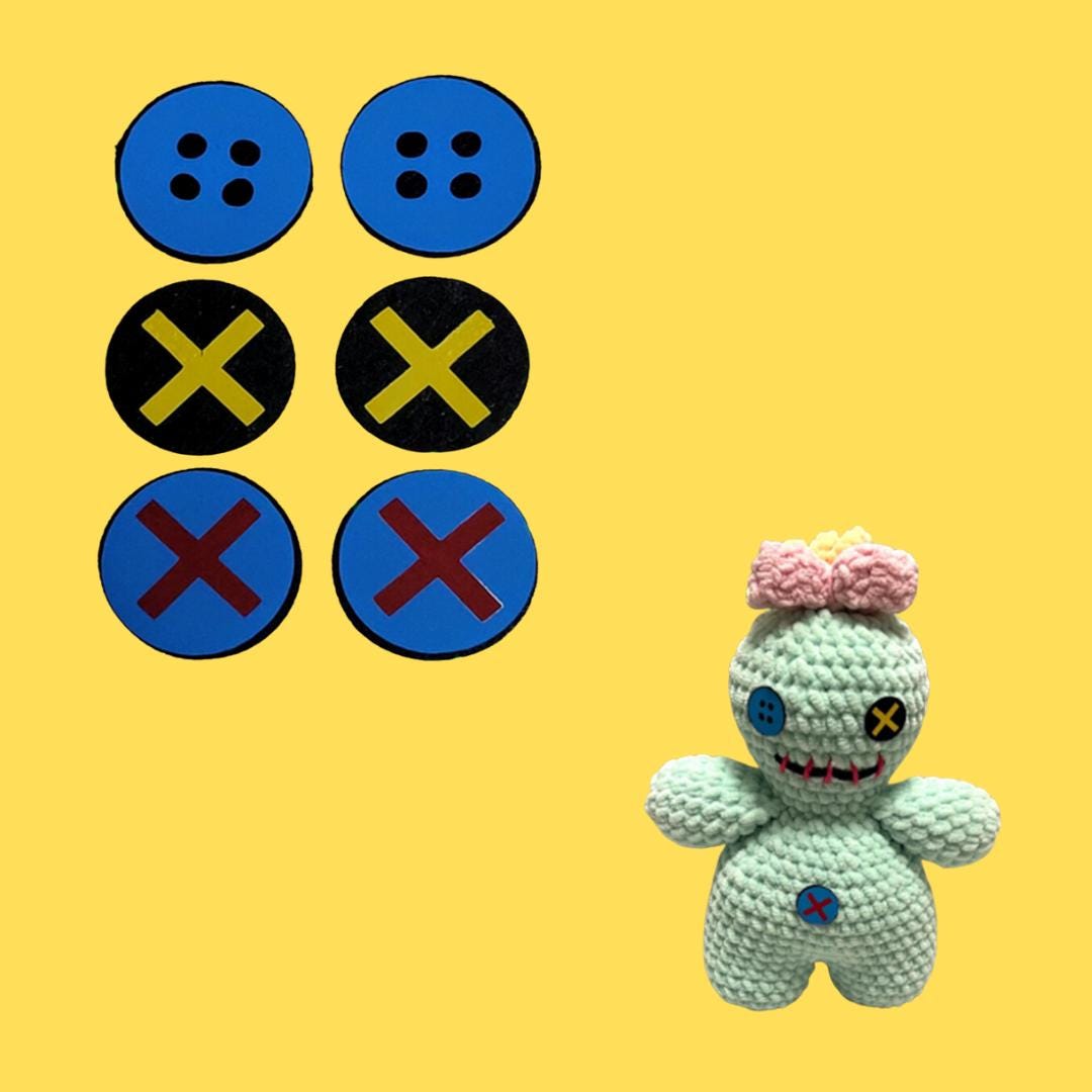 3 Full Sets, Felt Buttons, Amigurumi Buttons, Felt Buttons for Plushies ...