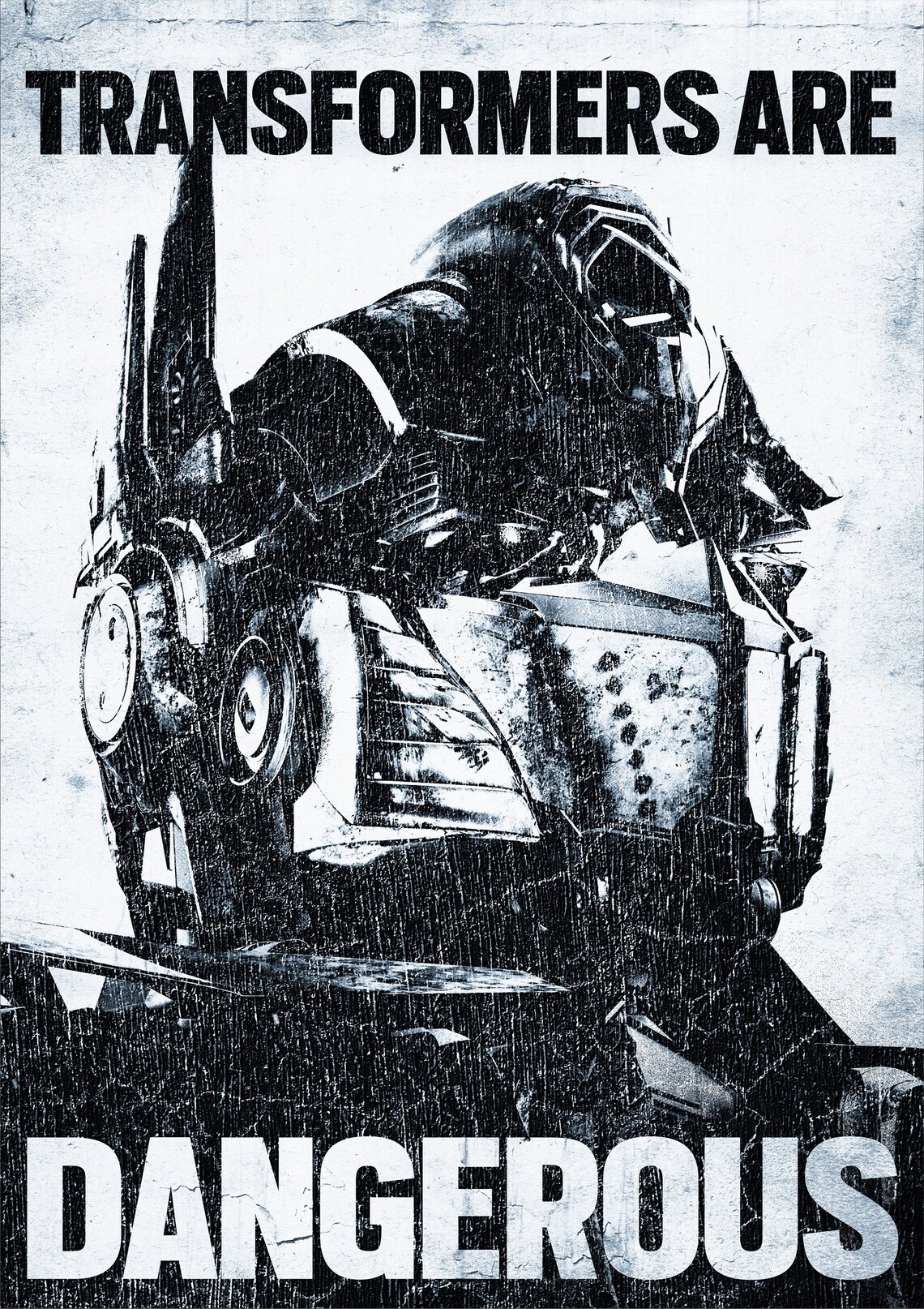 Transformers Black and White Propaganda Artwork Poster - Etsy