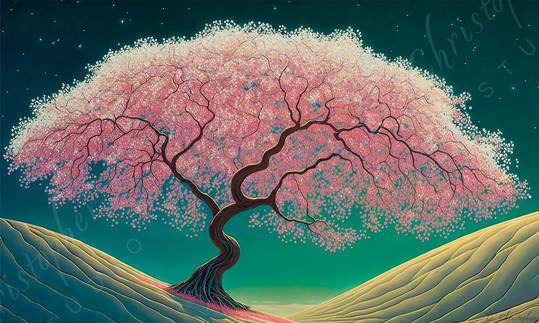 Palouse Hills Weeping Cherry Tree, Art Print - Etsy