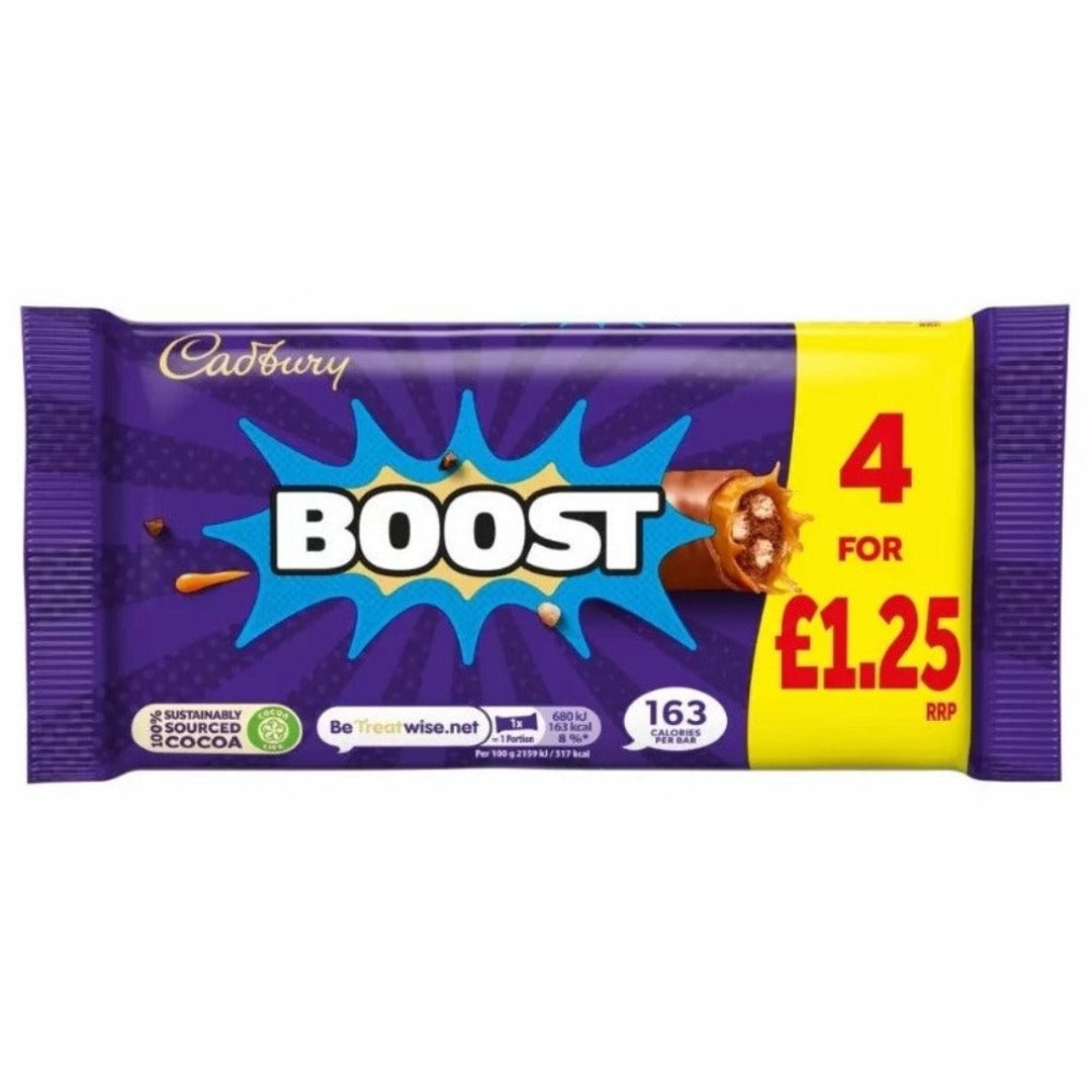 Cadbury Boost Chocolate Bar 4 Pack Multipack 126g - Etsy