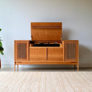 Custom Handmade Solid Wood Sonos-integrated Vinyl Record Console & TV ...