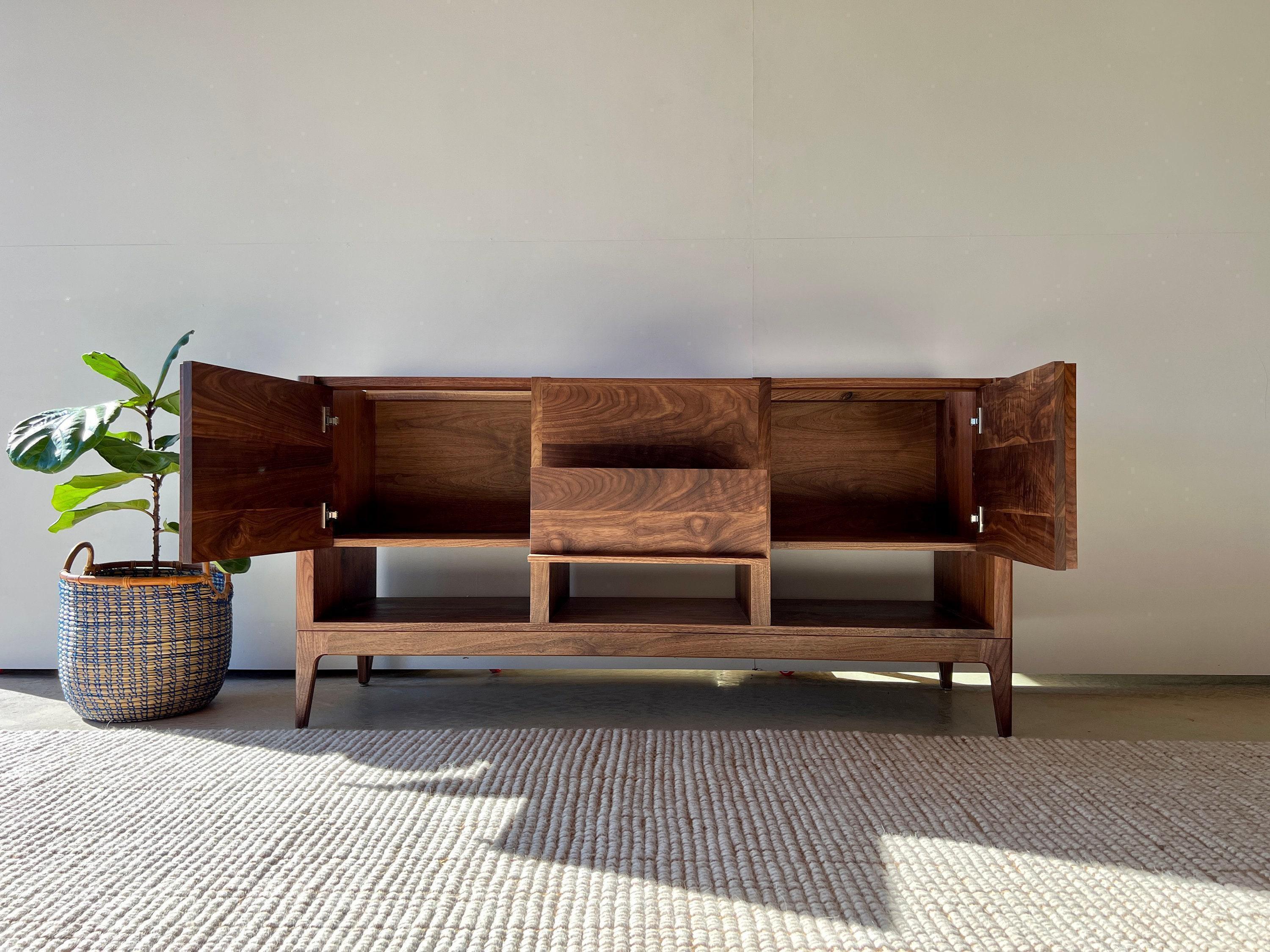 Handcrafted Walnut Wood Bathroom Vanity – Mid-century Modern, Custom ...