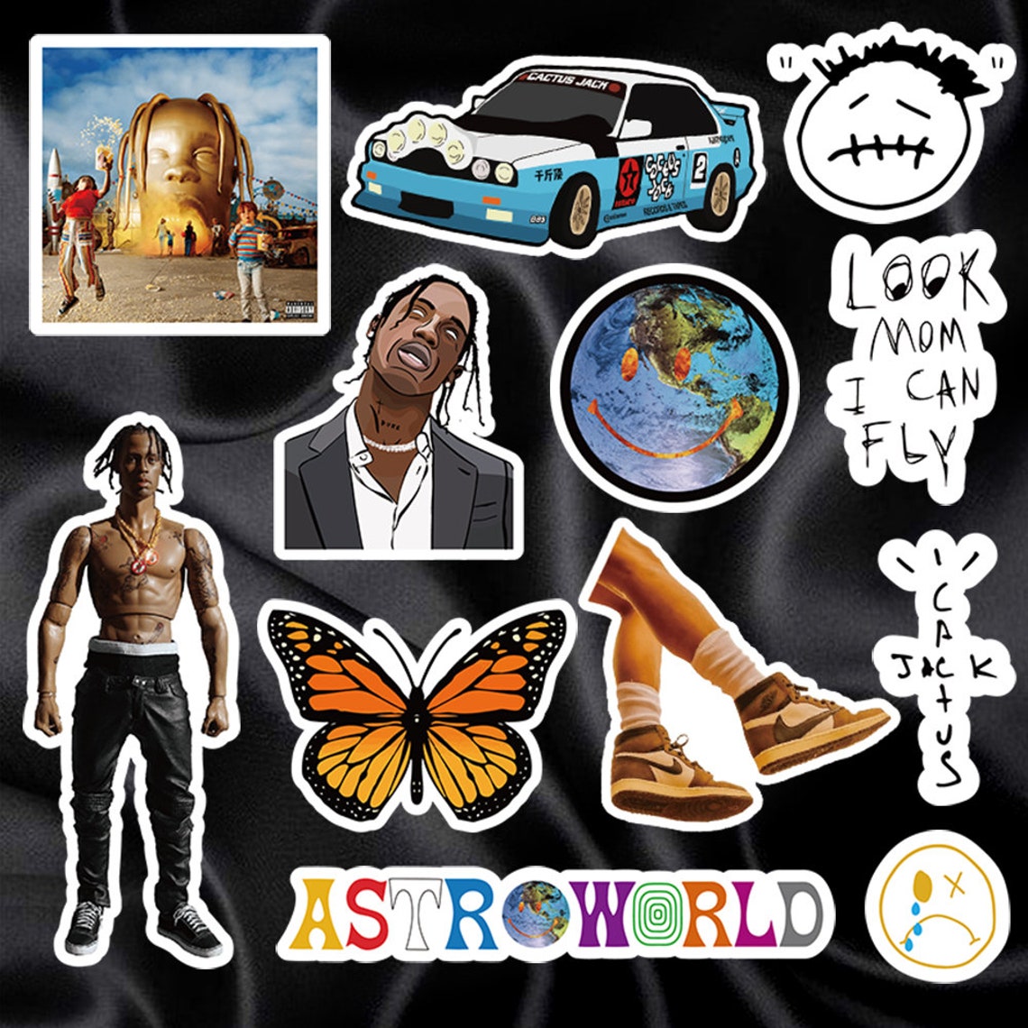 12 Stück Travis Scott Sticker Pack Astroworld Sticker | Etsy