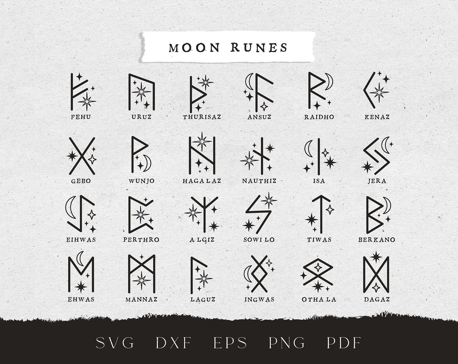 Celestial Moon Runes SVG Viking Symbol Svg Files for CRICUT - Etsy