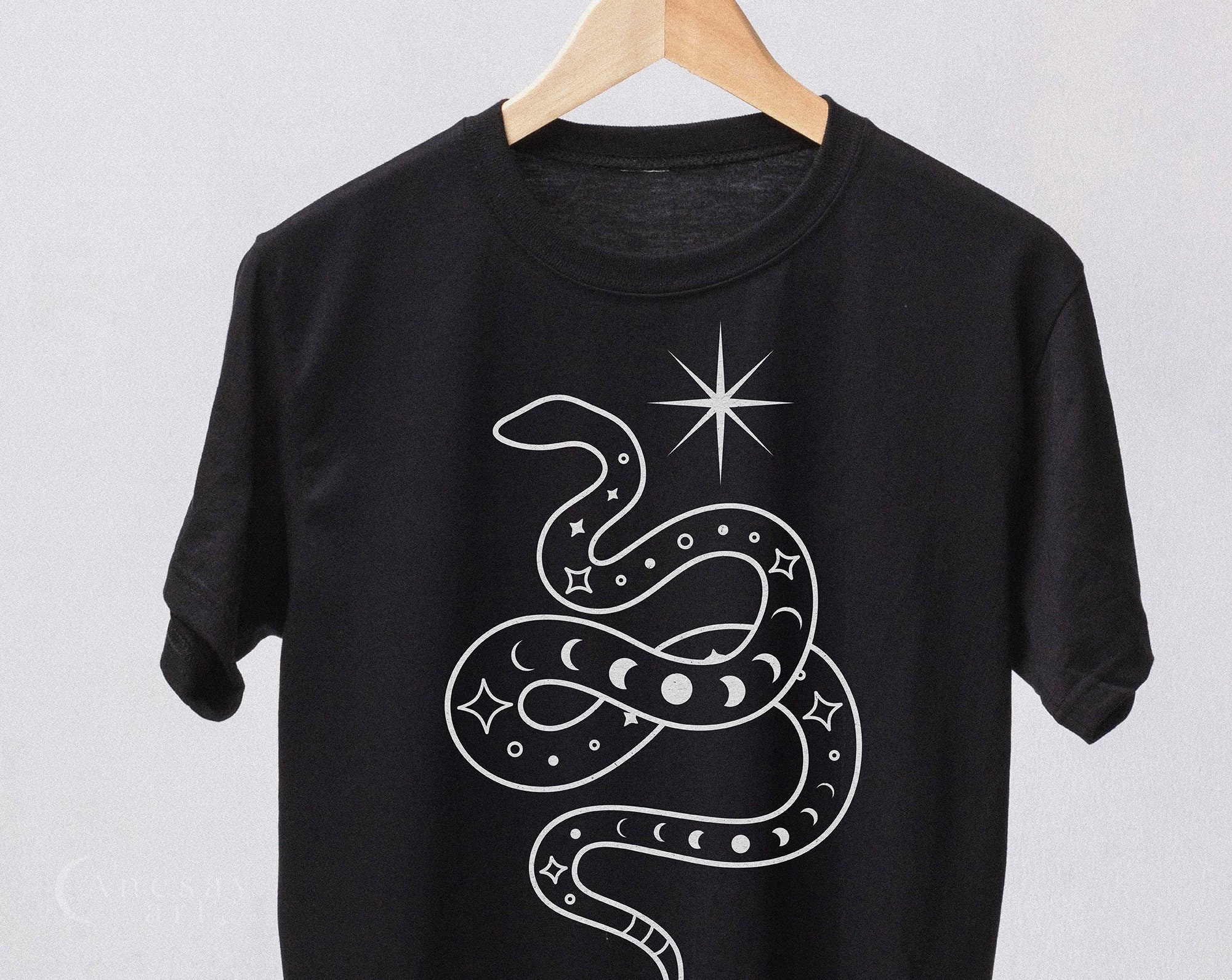 Moon Phases Snake Svg, Mystical Snake Clipart Png, Witchy Serpent Svg ...