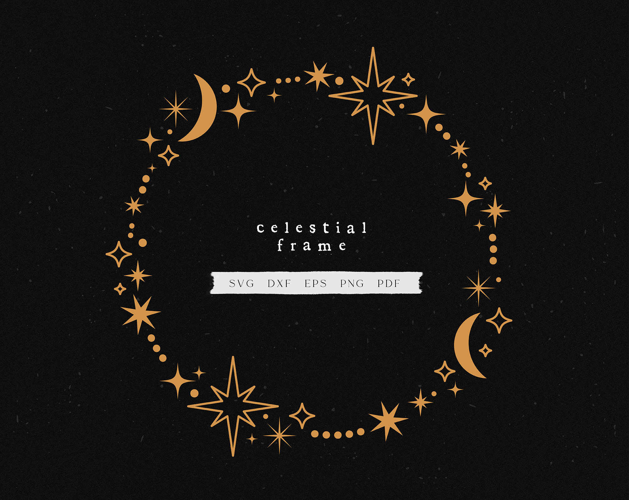Celestial Circle Frame SVG Tarot Journal Celestial CLIPART - Etsy