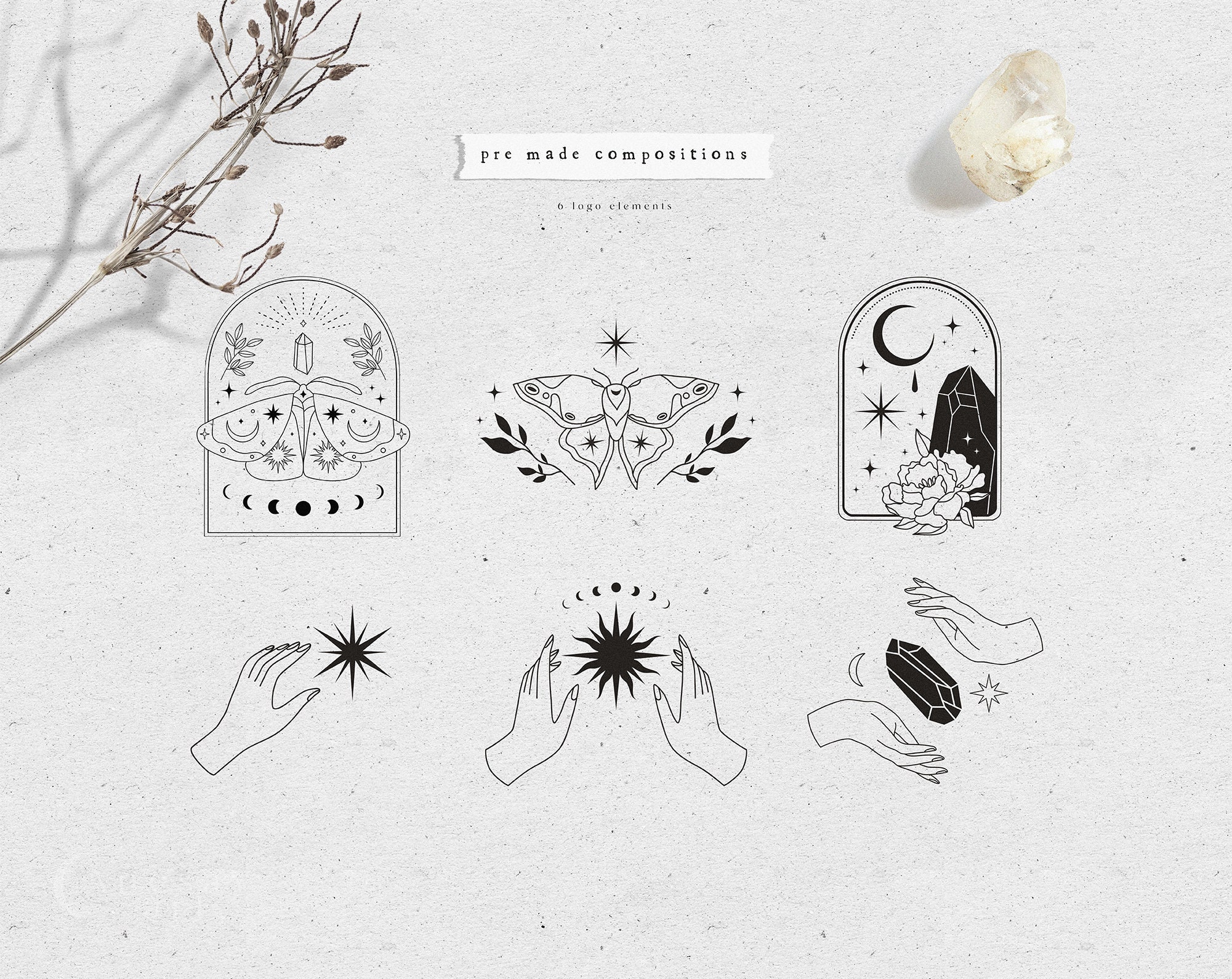 Celestial Elements Svg Magical Premade Logo Instant Download - Etsy