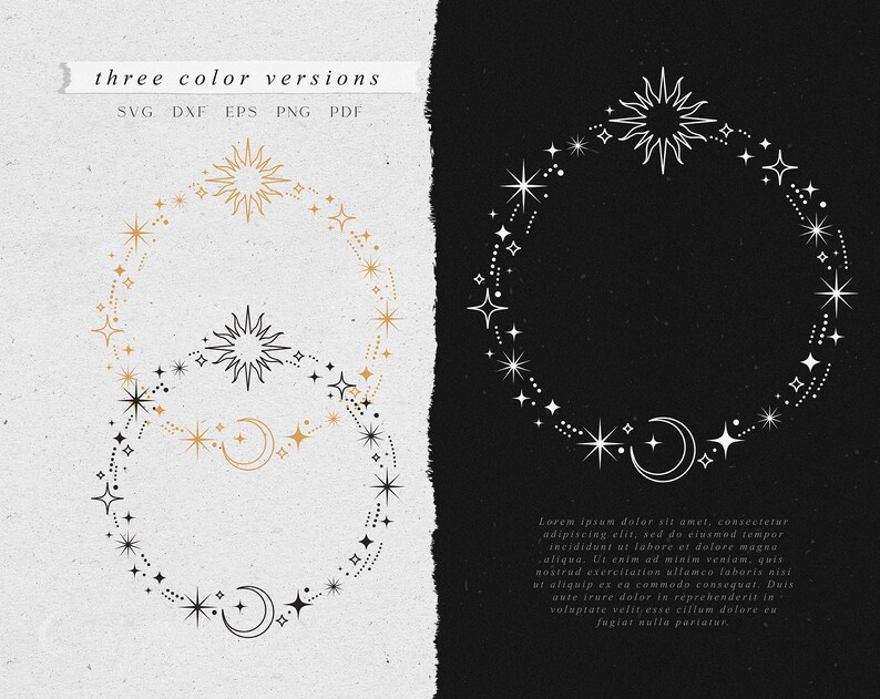 Sun and Moon Circle Frame SVG, Celestial Frame Svg Files for Cricut ...