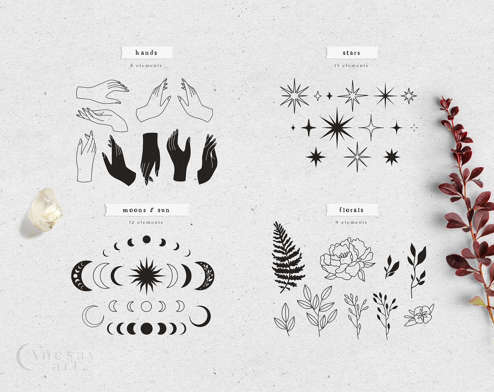 Celestial Elements Svg Magical Premade Logo Instant Download - Etsy