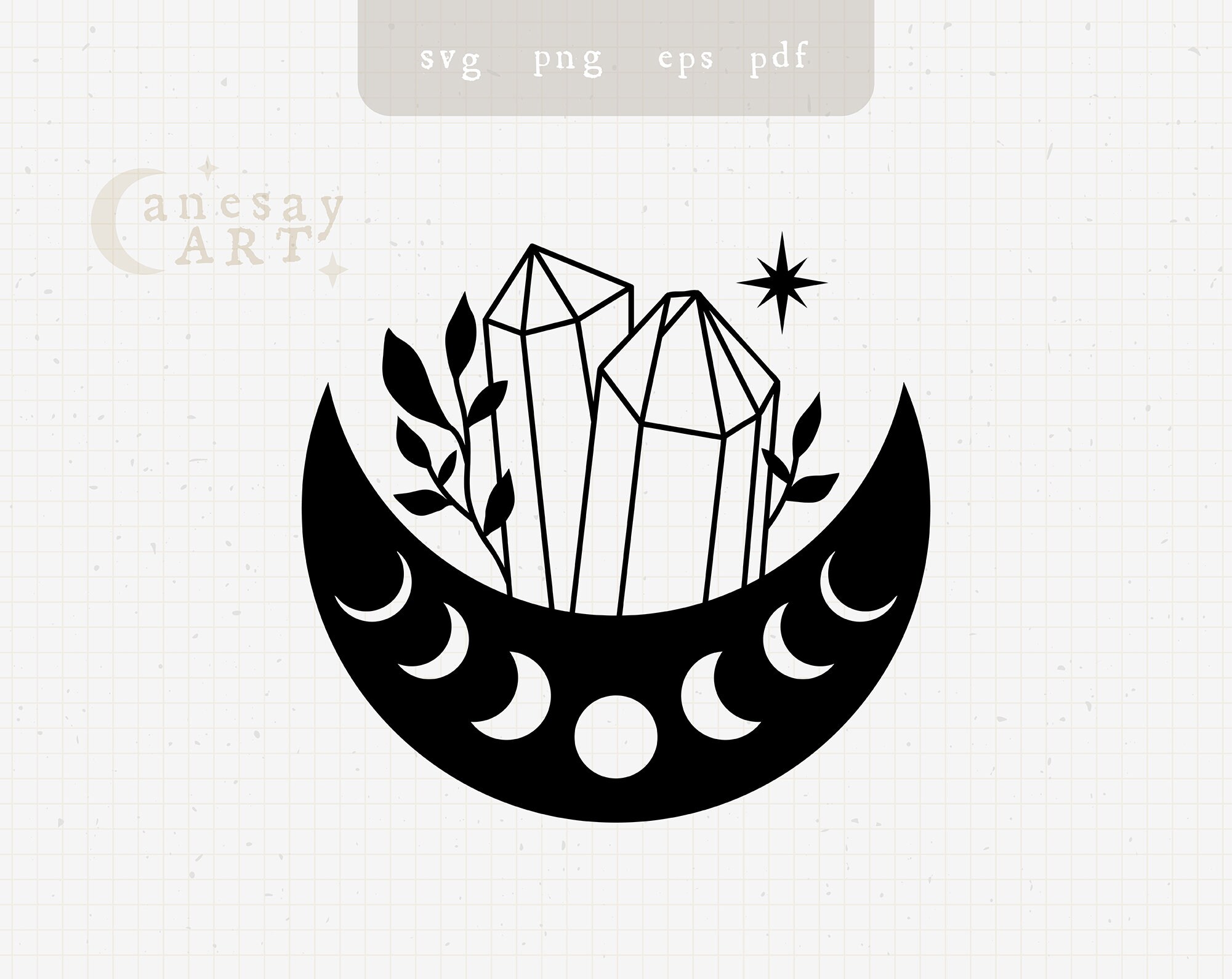 Moon Phases Crystal Svg Witchy Svg File for Cricut Boho - Etsy Hong Kong