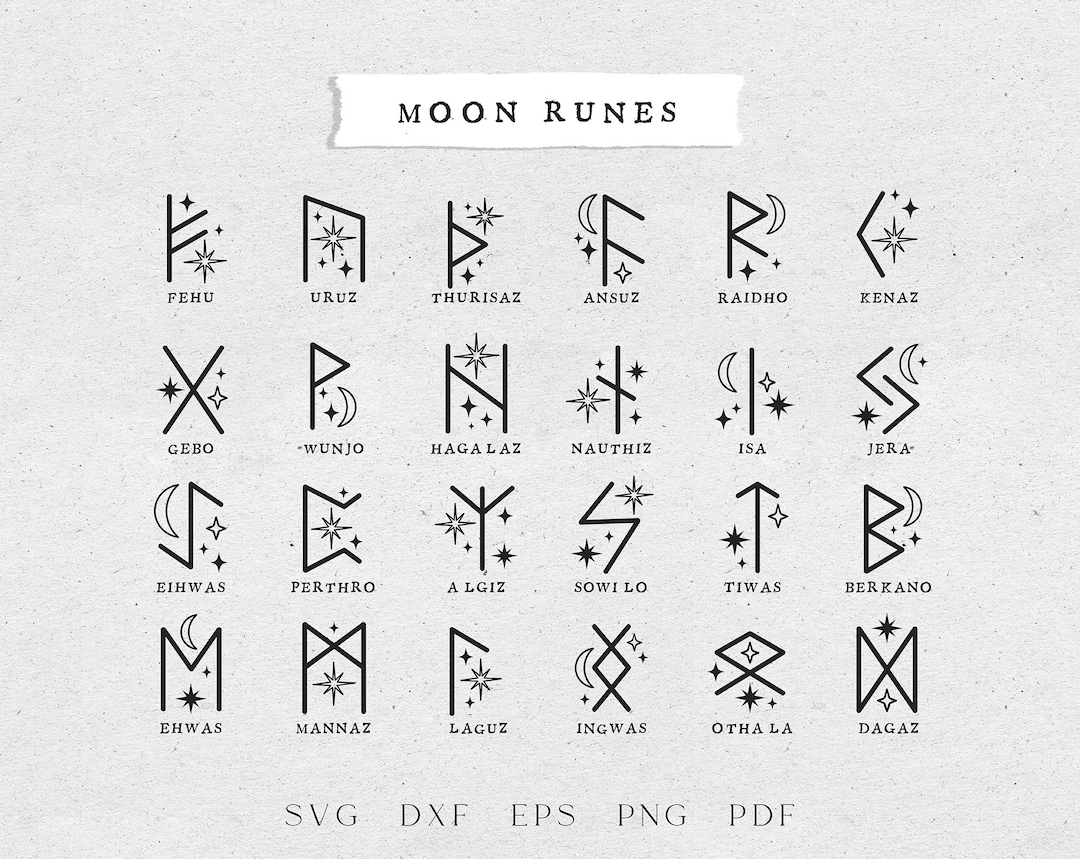 Celestial Moon Runes SVG Viking Symbol Svg Files for CRICUT - Etsy