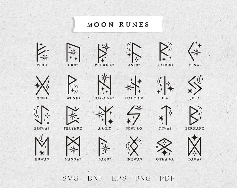 Celestial Moon Runes SVG Viking Symbol Svg Files for CRICUT - Etsy