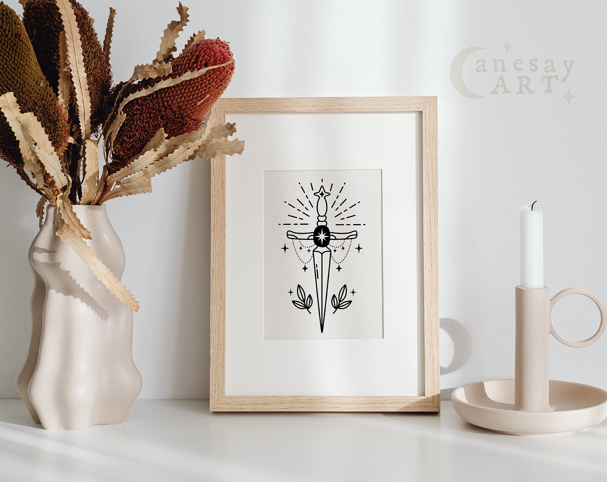 Celestial Dagger Svg, Mystical Sword Svg Files for Cricut, Celestial ...