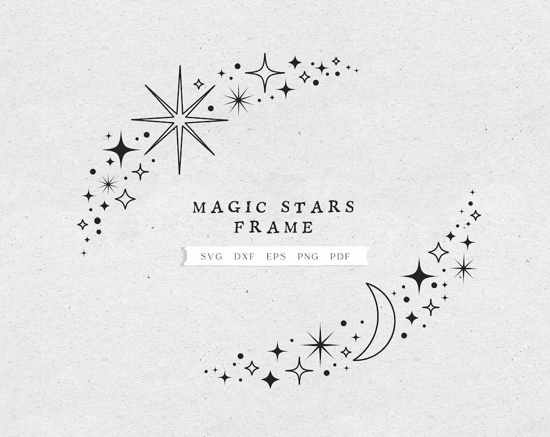 Celestial Circle Frame SVG, Star Frame Svg Files for CRICUT, Stars and ...