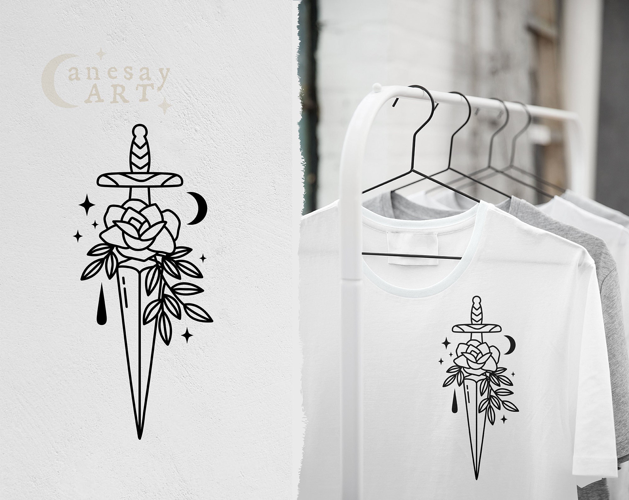 Celestial Dagger Svg, Mystical Sword Svg Files for Cricut, Celestial ...