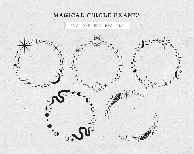 Celestial Frame SVG, Magical Divider Svg Files for Cricut, Celestial ...