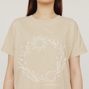 Floral Sun and Moon Circle Frame SVG, Celestial Frame Svg Files for ...