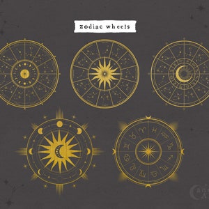 Astrology Wheel of the Year SVG, Celestial Zodiac Signs Svg Files for ...
