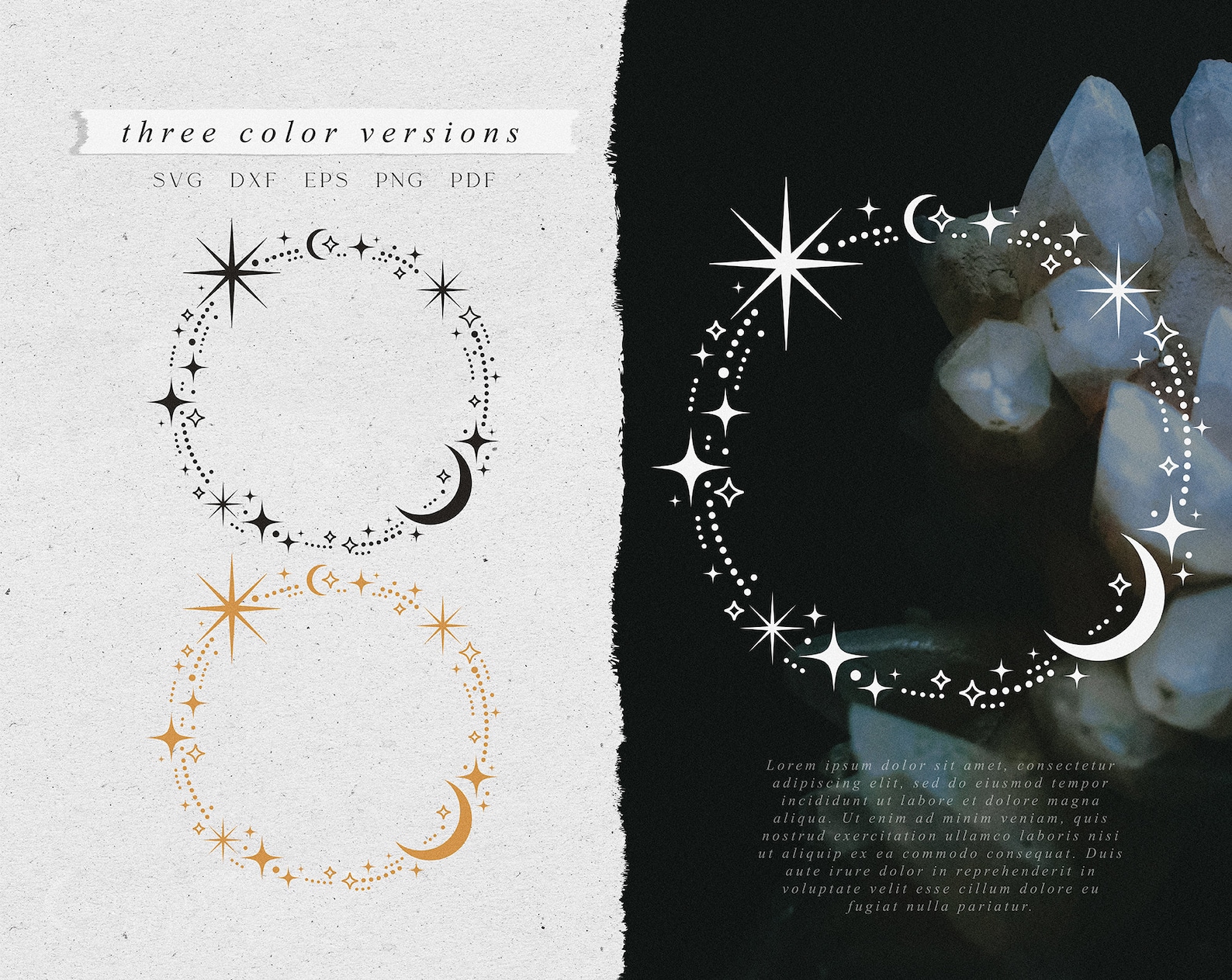 Celestial Circle Frame SVG, Moon and Stars Magical Frame CLIPART ...