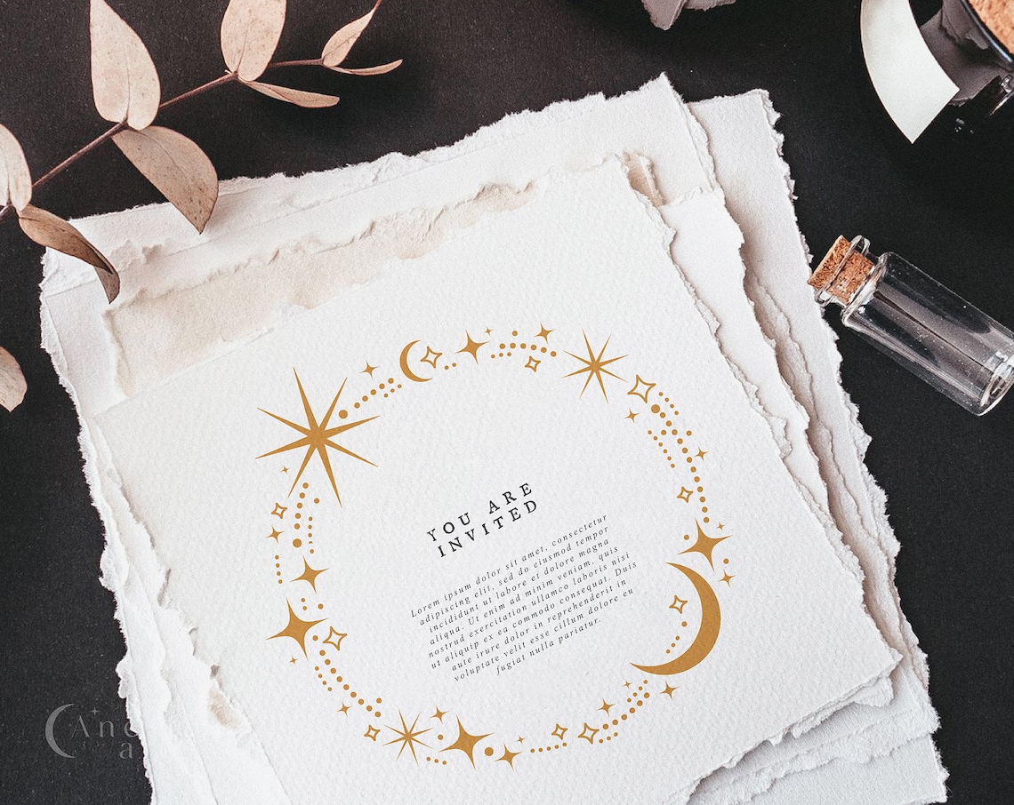 Celestial Circle Frame SVG Moon and Stars Magical Frame - Etsy
