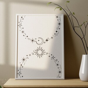 Sun and Moon Circle Frame SVG, Celestial Frame Svg Files for Cricut ...
