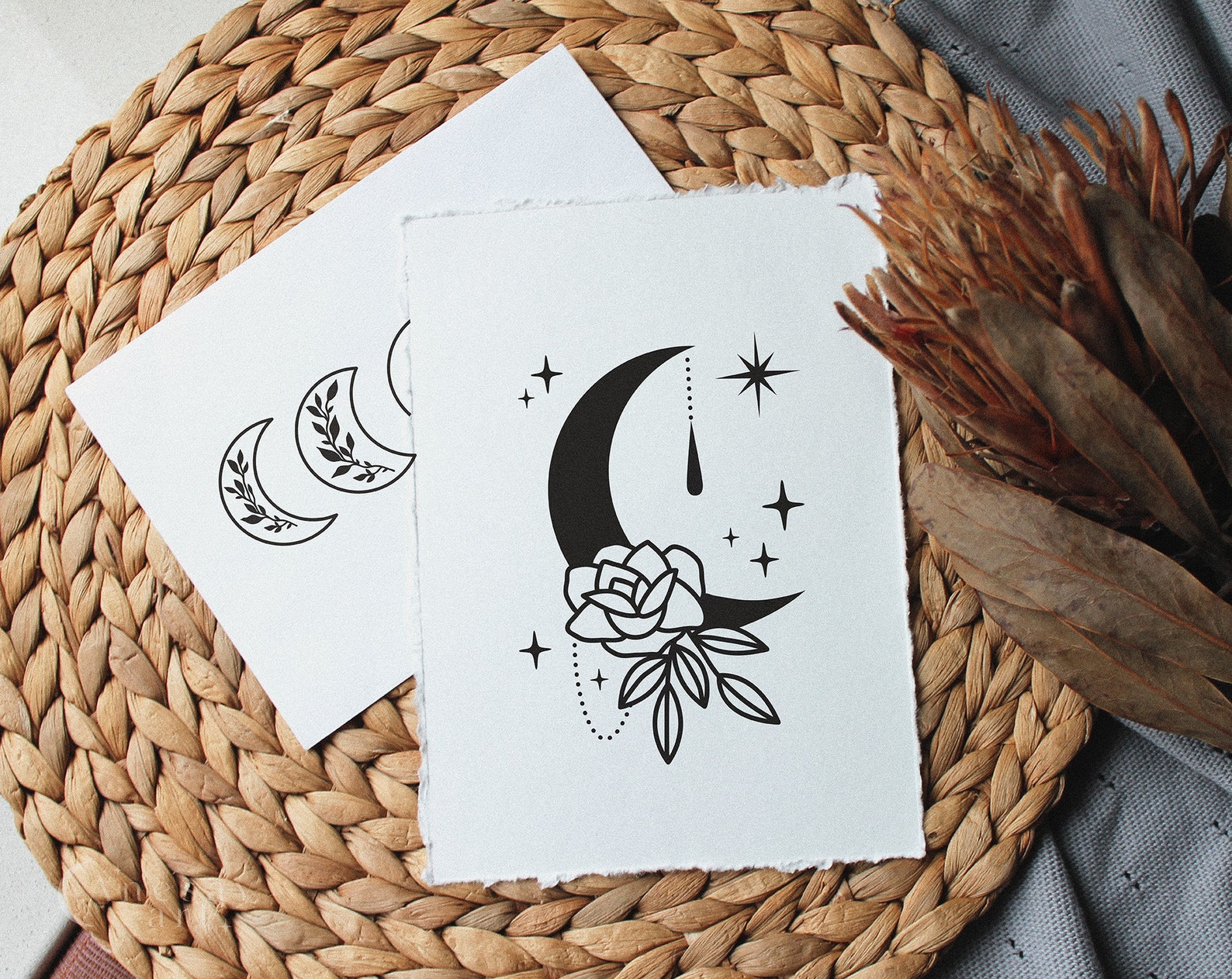 Moon Svg Bundle Boho Moon Phases Svg Floral Moon Svg File - Etsy