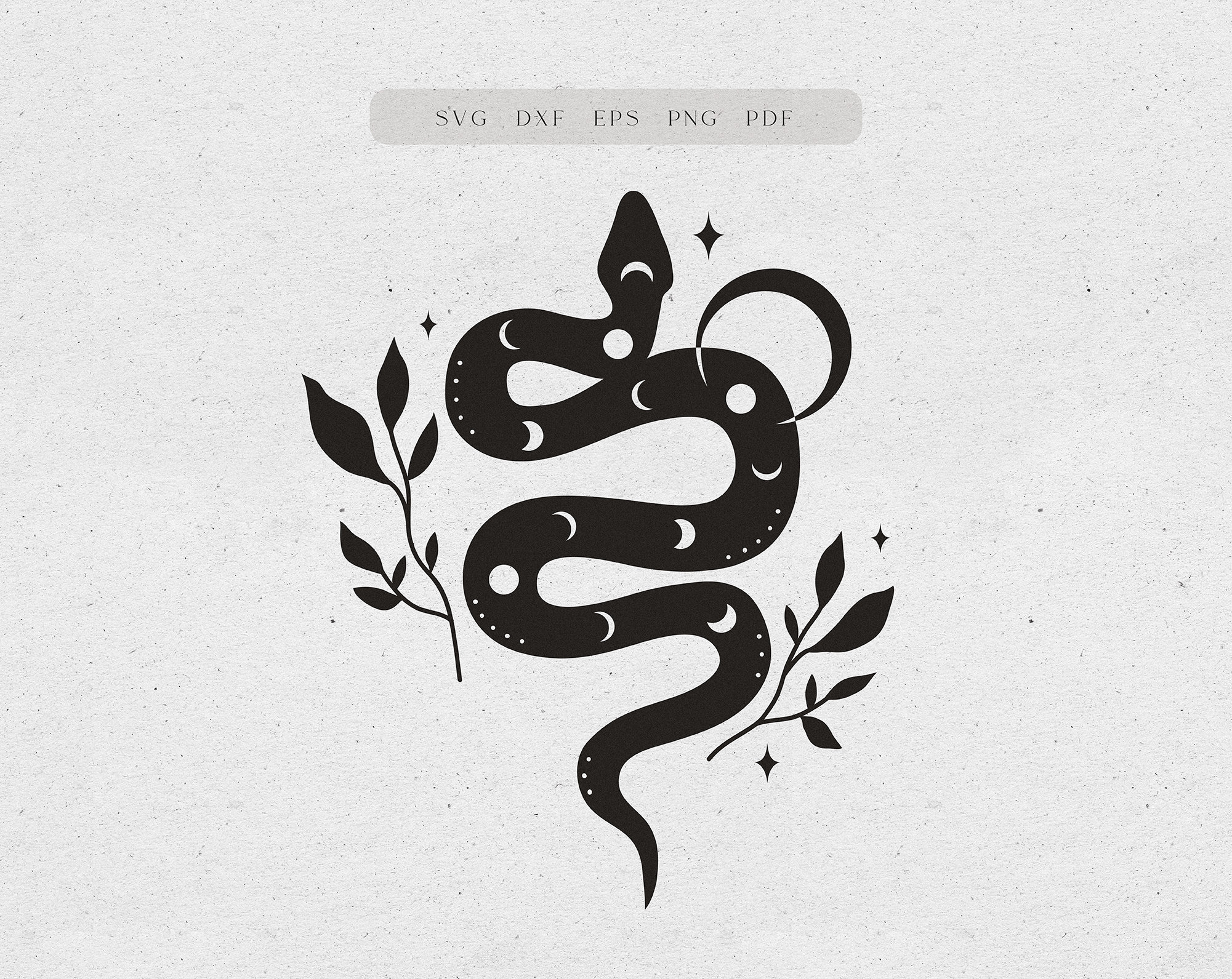 Celestial Snake SVG Moon Phases Snake Svg File for CRICUT Boho - Etsy ...