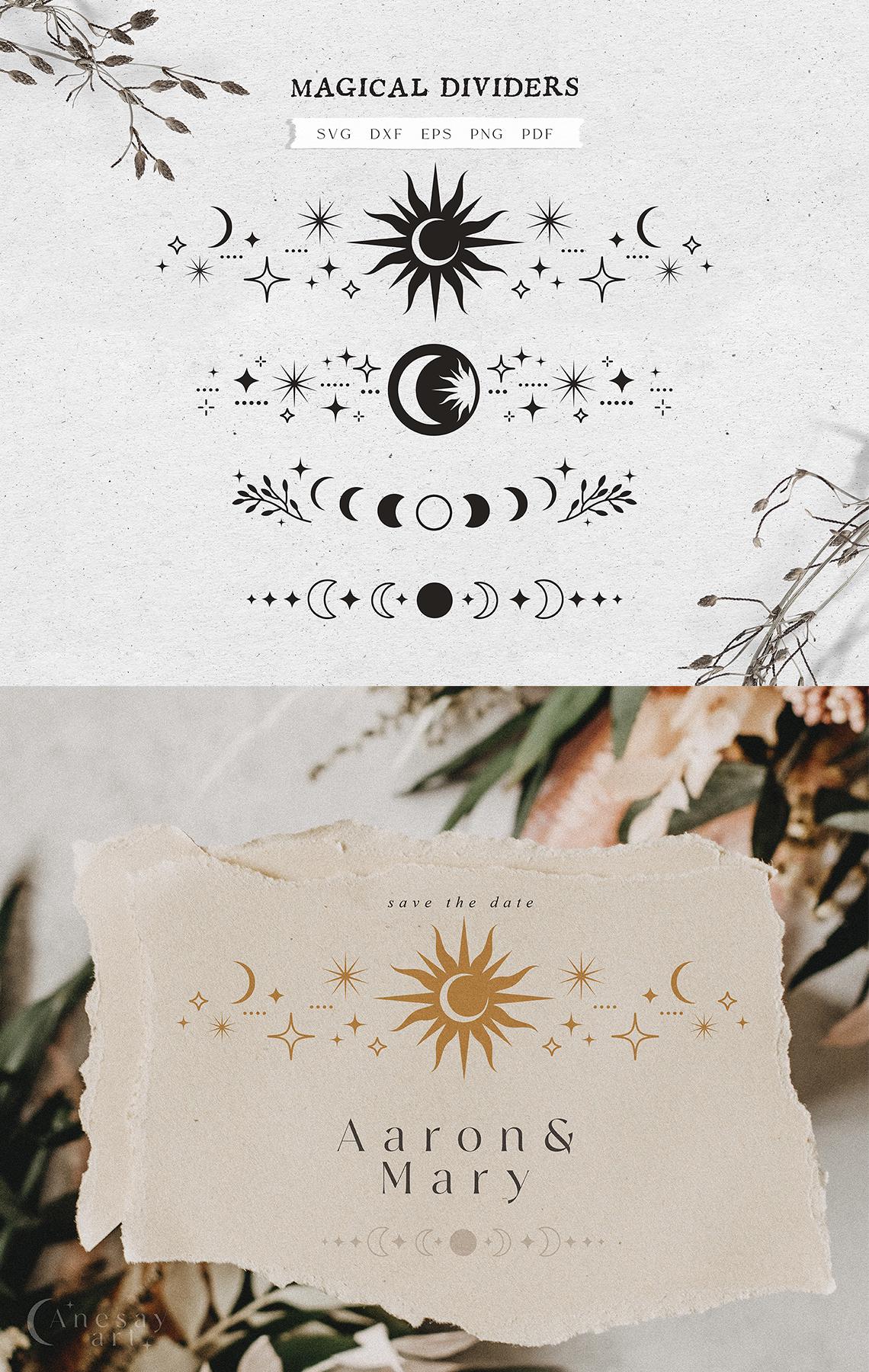 Celestial Frame SVG, Magical Divider Svg Files for Cricut, Celestial ...
