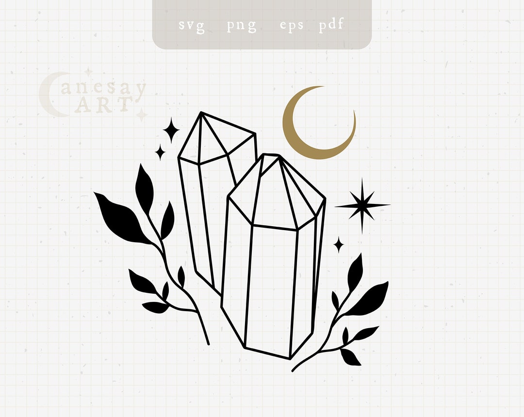 Crystal Svg Witch Icons Svg File for Cricut Celestial Clipart - Etsy