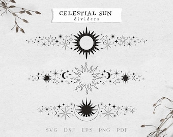 Celestial Frame SVG, Magical Divider Svg Files for Cricut, Celestial ...