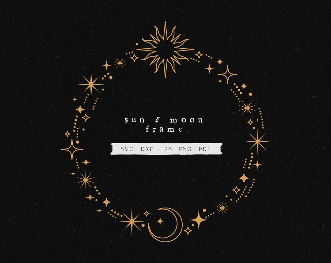 Sun and Moon Circle Frame SVG Celestial Frame Svg Files for - Etsy UK