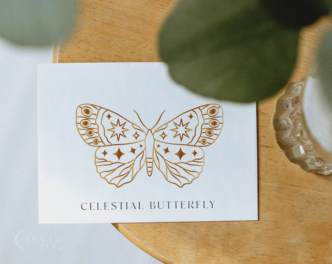 Celestial Butterfly Svg Lunar Moth Clipart Mystical - Etsy