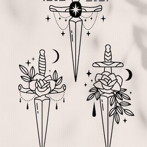 Celestial Dagger Svg, Mystical Sword Svg Files for Cricut, Celestial ...