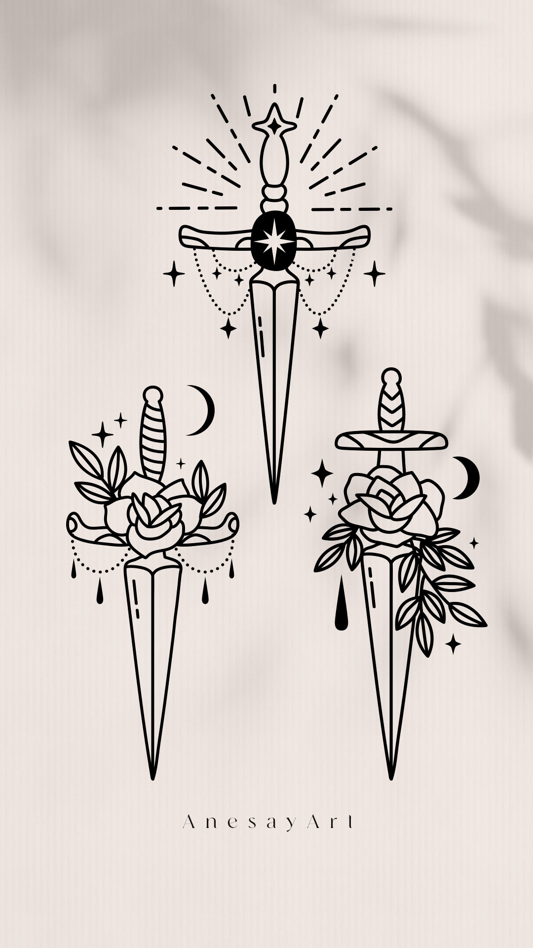 Celestial Dagger Svg, Mystical Sword Svg Files for Cricut, Celestial ...