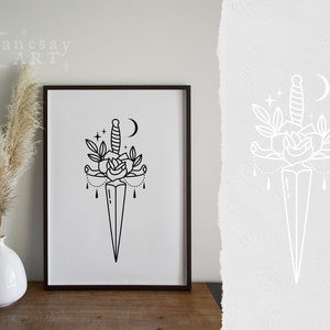 Celestial Dagger Svg, Mystical Sword Svg Files for Cricut, Celestial ...